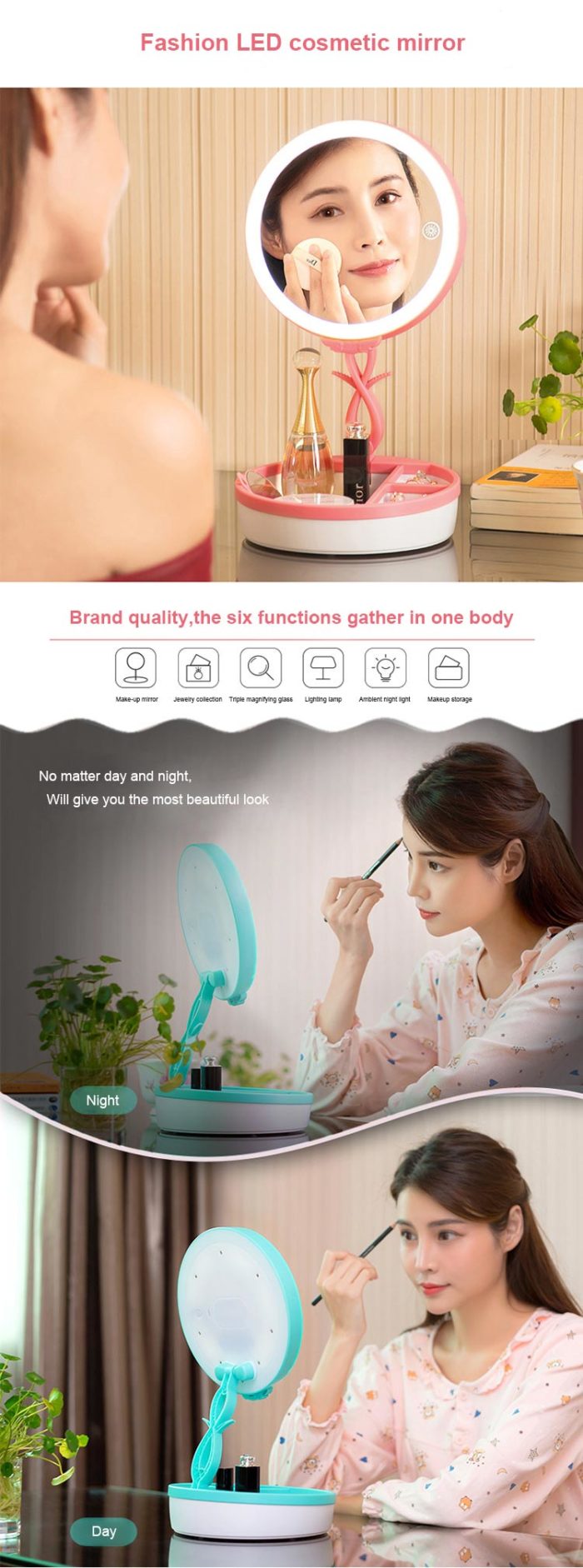 Multifunction Portable LED Cosmetic Mirror, Vanity mirror Supplier